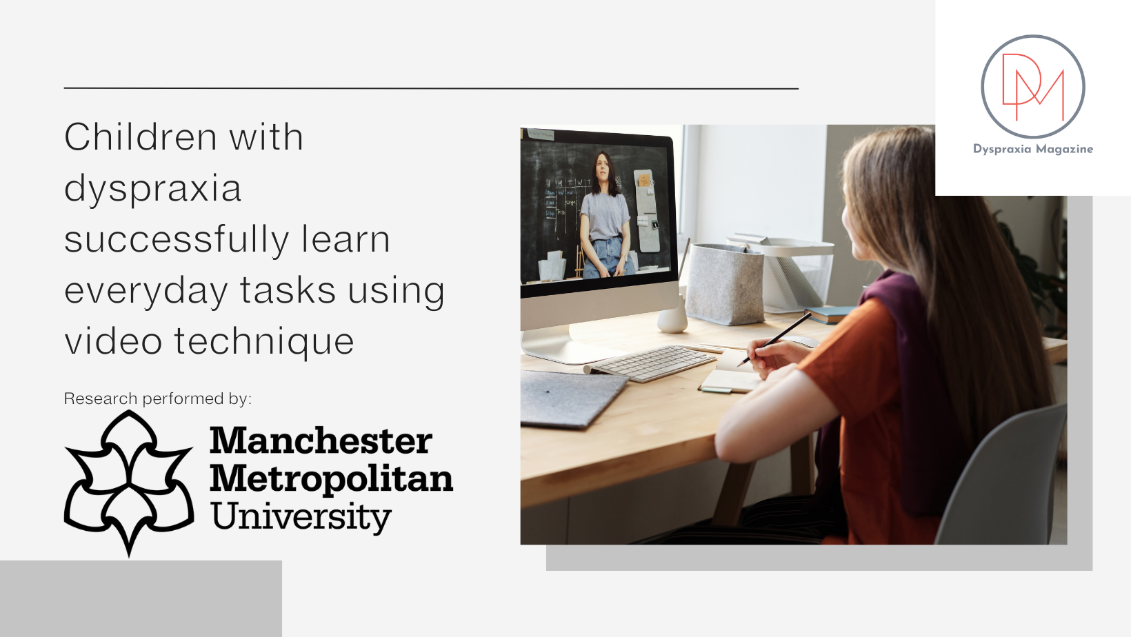 Children with dyspraxia successfully learn everyday tasks using video ...