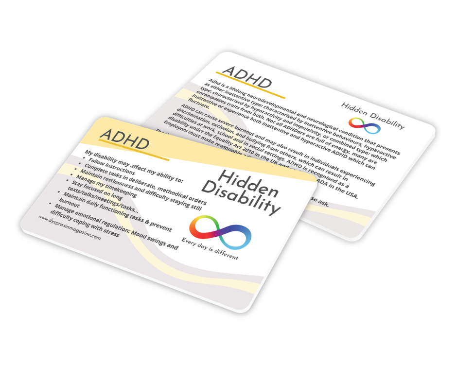 ADHD Awareness Card – Dyspraxia Magazine