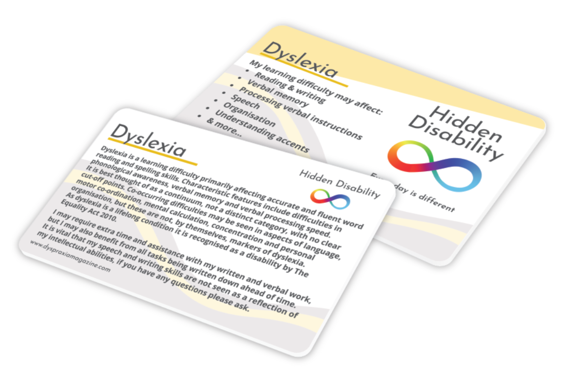 Dyslexia Awareness Card – Dyspraxia Magazine